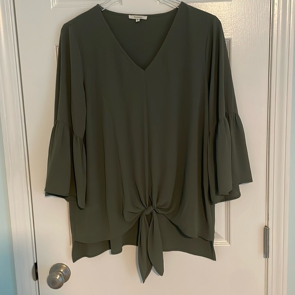 Pleione | Tops | Pleione Olive Green Bell Sleeve Top | Poshmark